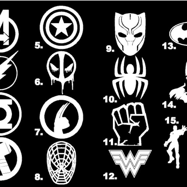 Superhero Decals - Etsy