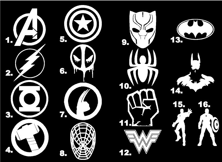 Superhero Decals - Etsy