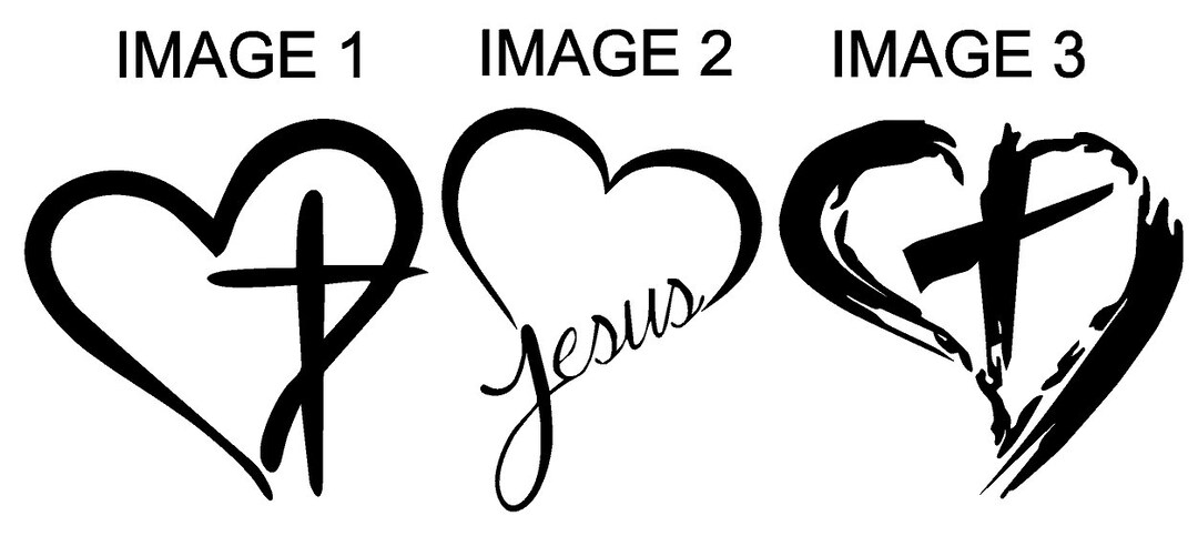 Heart and Cross Car Decal Stickers - Etsy