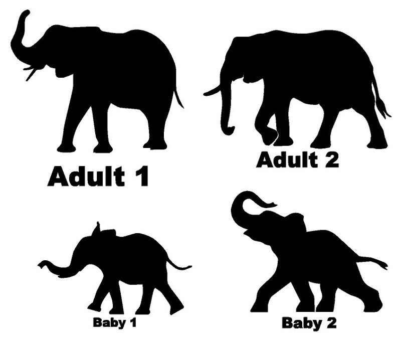 Elephant Family Decal Sticker - Etsy