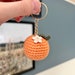 Crochet Orange Keychain: Handmade Flower Purse Charm - Etsy