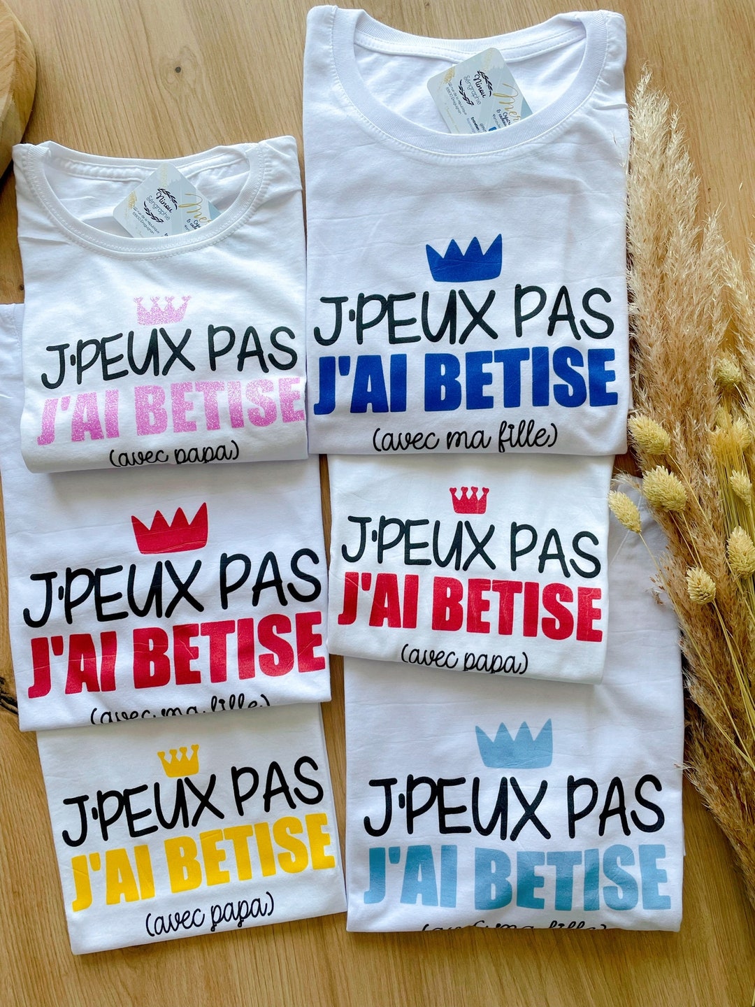 Tee-shirt j'peux pas j'ai bêtise, t-shirt père fils assorti, père et ...
