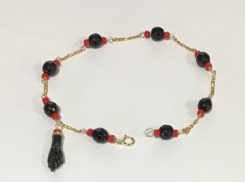 New 14k Solid Gold Azabache Ladies or Baby's Bracelet | Etsy