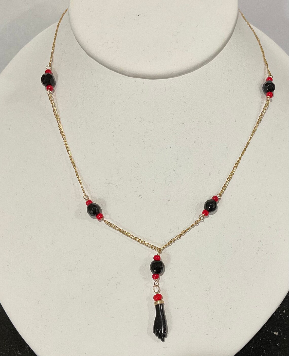 Brand New 14k Gold AZABACHE Necklace W/suspended Bead & - Etsy