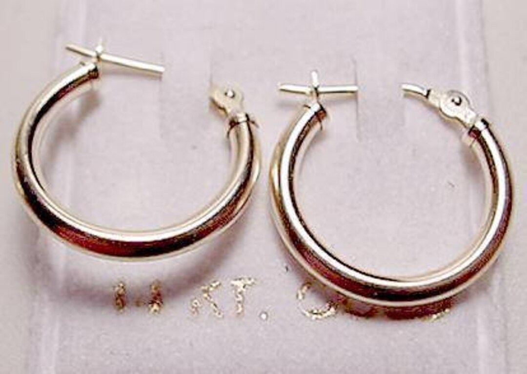 Brand New 14k Solid Gold Baby 16mm Hoop Earrings - Etsy