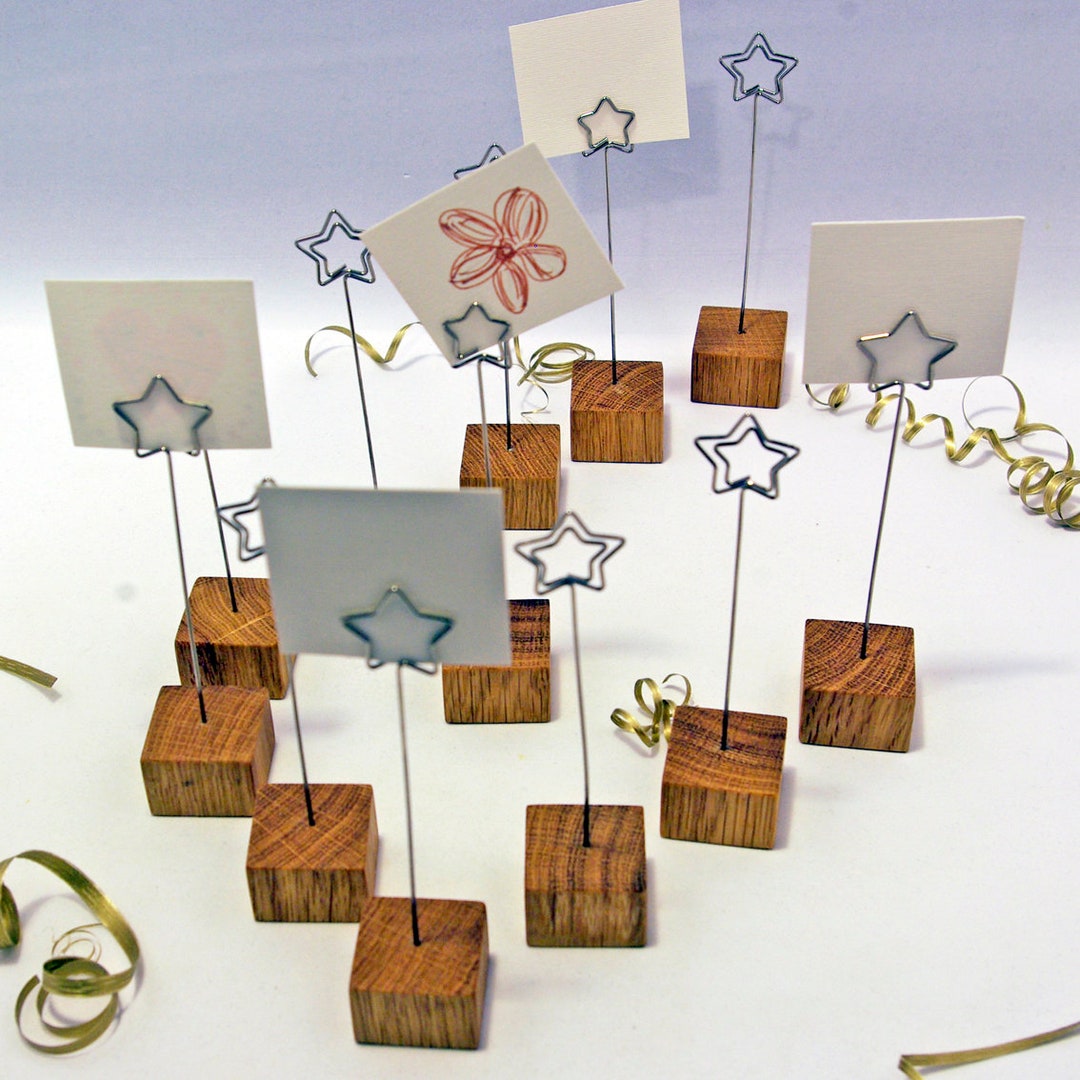 30 Oak Place Card Holders for Wedding & Event, Wood Table Stands, Table ...