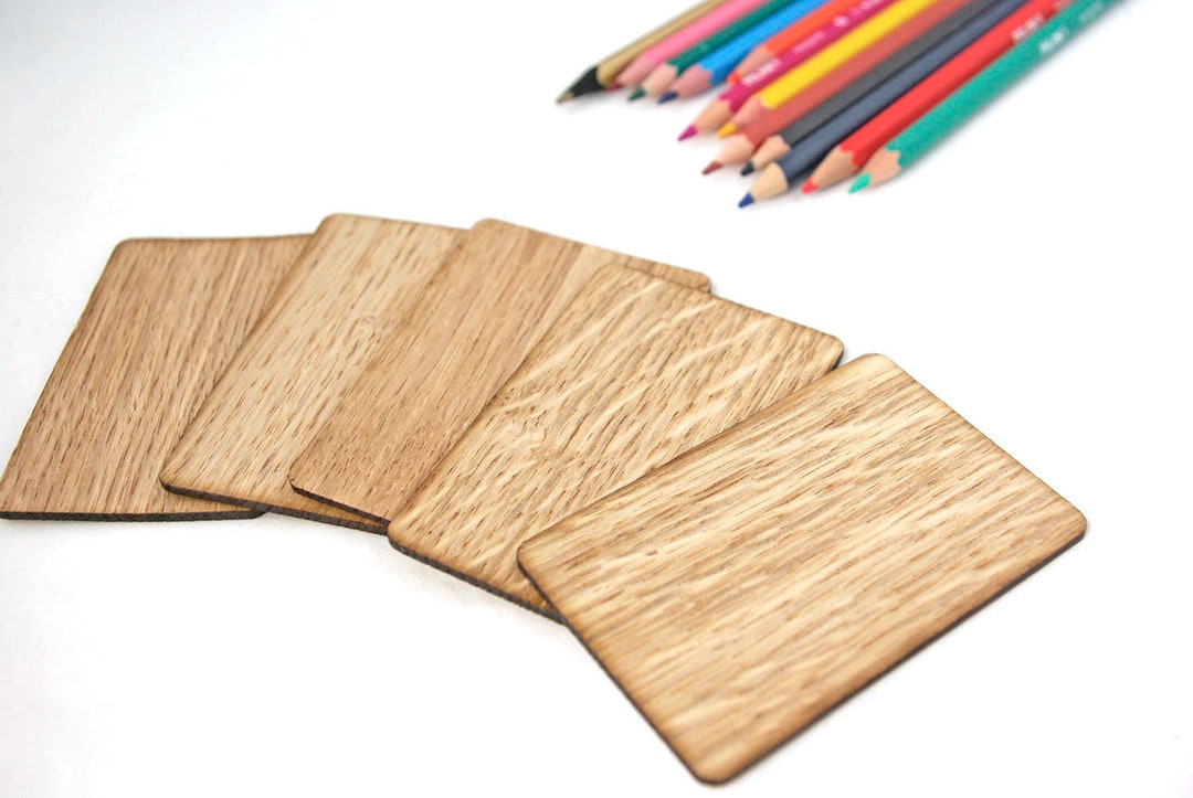 20 Oak Veneer Cards, Business Cards Size 90х50 Mm, Thick 2.50 Mm ...