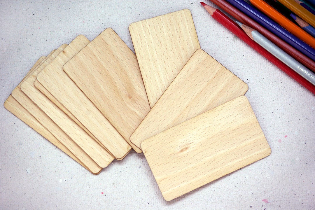 50 Beech Veneer Cards, Business Cards Size 90х50 Mm, Thick 1.50 Mm ...