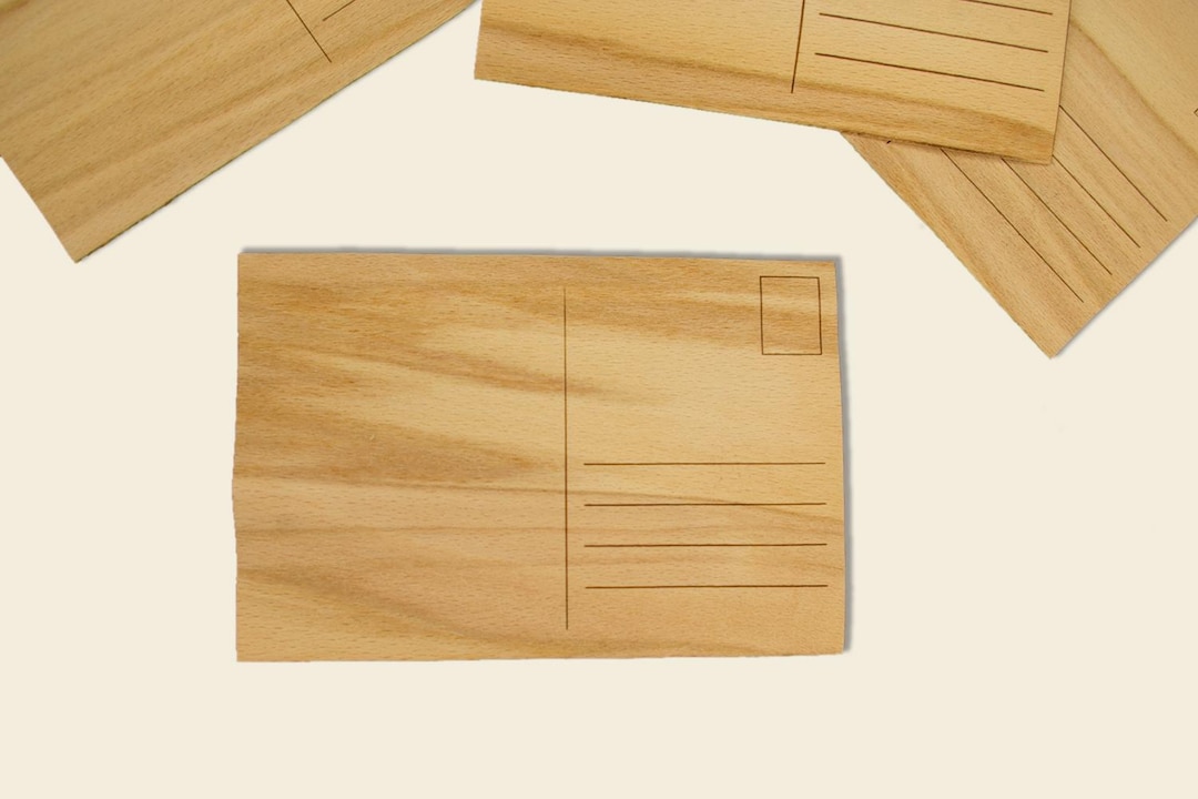 15 Beech Veneer Postcards, Size 15х10 Cm (6”x4”), DIY Crafting Postcard ...