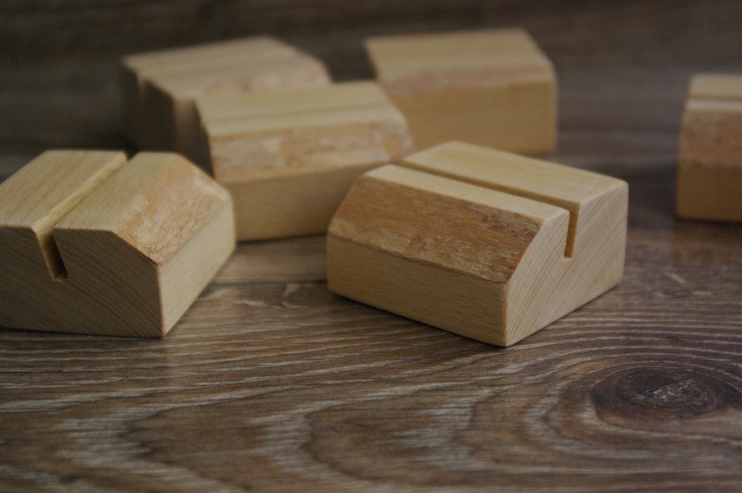 6 Beech Place Card Holders for Wedding & Event, Wood Table Stands ...