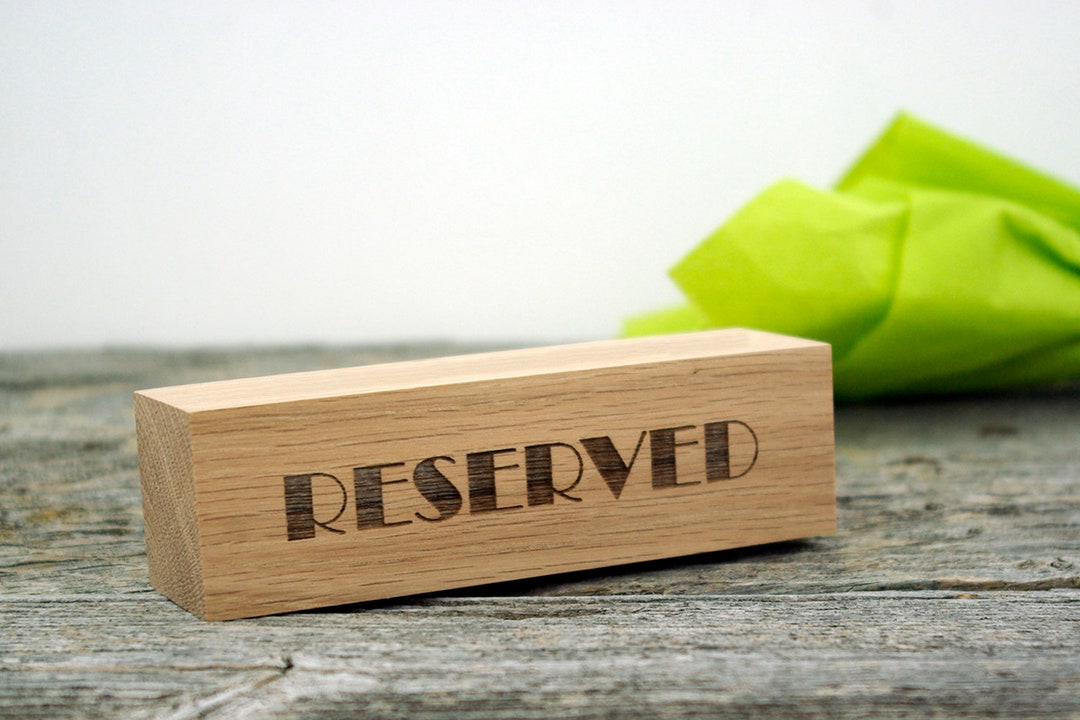 Set of 12 Oak Reserved Table Signs, Engraved Restaurant Reserved Signs ...