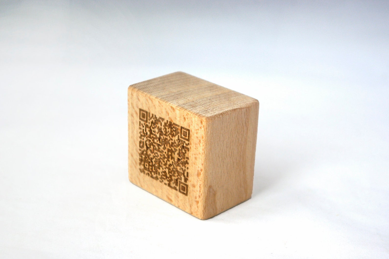Set of 6 Beech QR Code Blocks, Custom QR Code Sign, Wifi QR Code ...