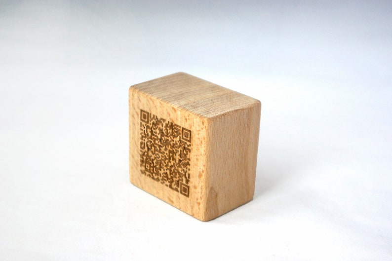 Set of 6 Beech QR Code Blocks, Custom QR Code Sign, Wifi Qr Code Wood ...