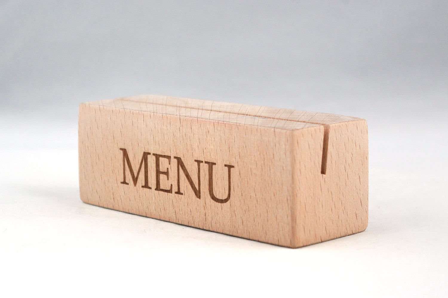 Set of 12 Beech Menu Holders, Custom Wooden Menu Holders, Personalized ...
