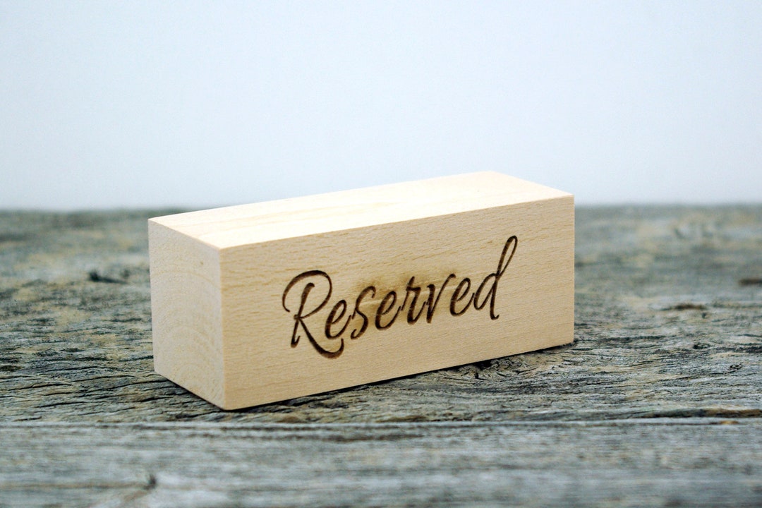 Set of 12 Basswood Reserved Table Signs, Engraved Restaurant Reserved ...