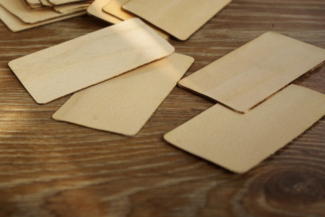 50 Beech Veneer Blank Business Cards, Size 90х50 Mm, Thick 1.20 Mm ...