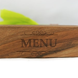 Set of 12 Walnut Menu Holders, Custom Wooden Table Menu Stands ...