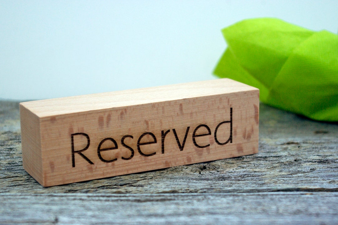 Set of 6 Beech Reserved Table Signs, Restaurant Reserved Table Signs ...