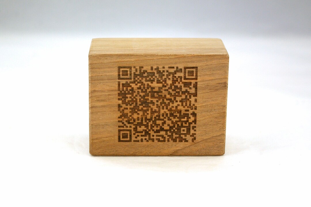 Set of 6 Walnut QR Code Blocks, Custom QR Code Sign, Wifi QR Code ...