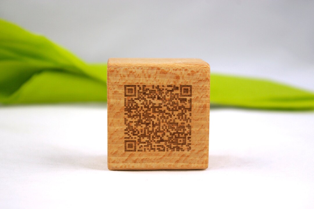 Set of 6 Beech QR Code Blocks, Custom QR Code Sign, Wifi QR Code ...