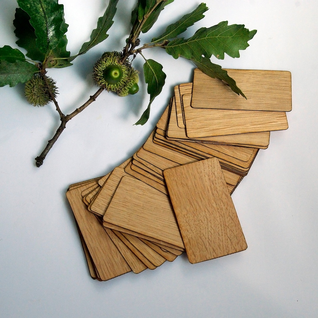 100 Oak Veneer Business Cards, Size 90х50 Mm, Thick 0.56 Mm, Wooden ...