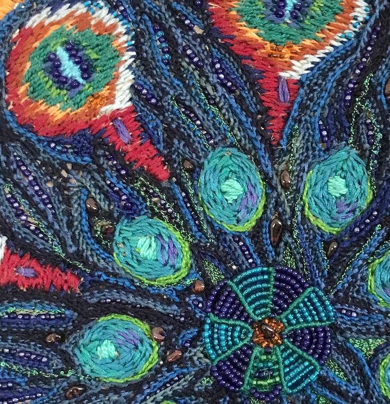 Wall Embroidery, Textile Art Mandala, for Interior Decoration ...