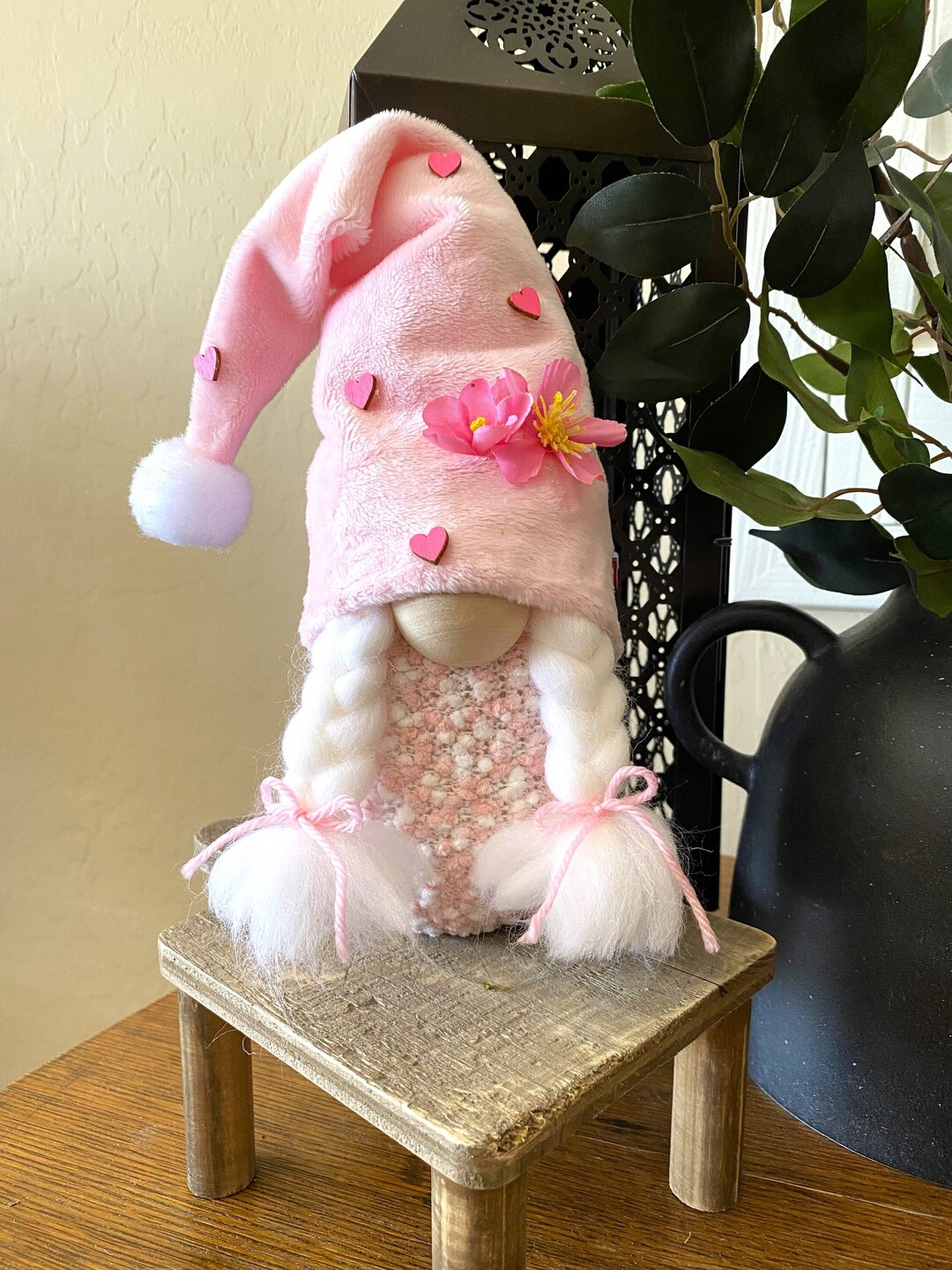 Summer Gnome, Farmhouse Gnome, Pink Girl Gnome, Tiered Tray Decor ...