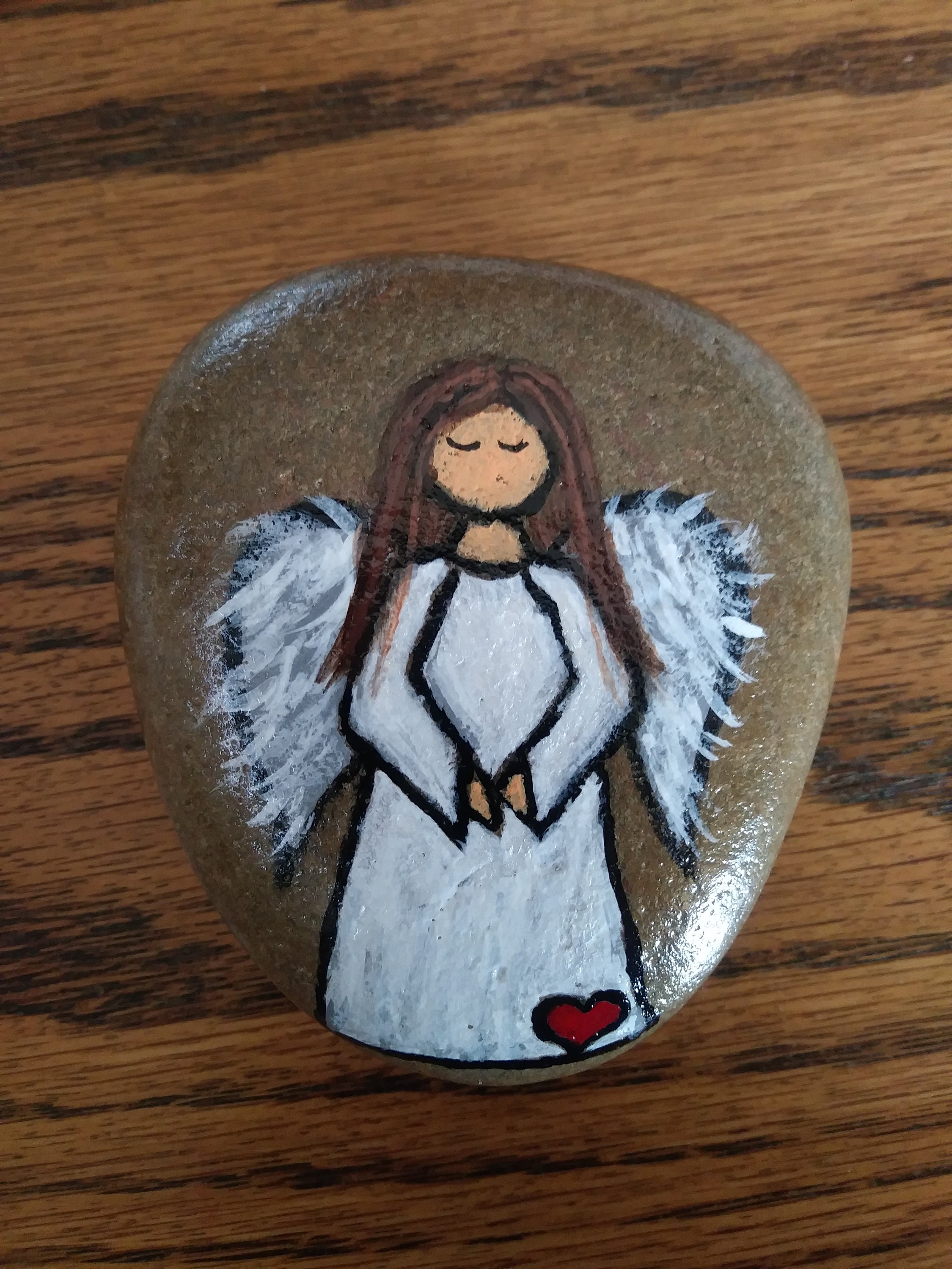 Hand Painted Angel Stone/religious/hope/spiritual/zen/yoga/painted Rock ...