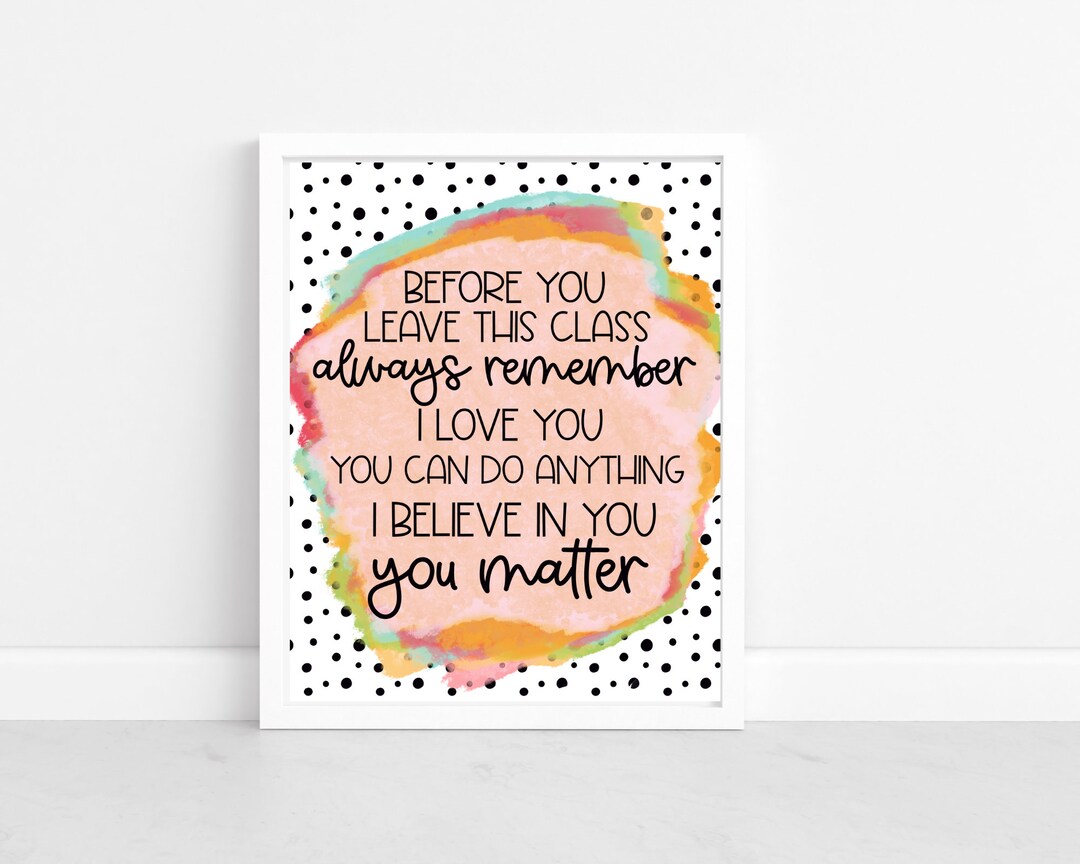 DIGITAL DOWNLOAD / Classroom Decor Print / 8x10 - Etsy