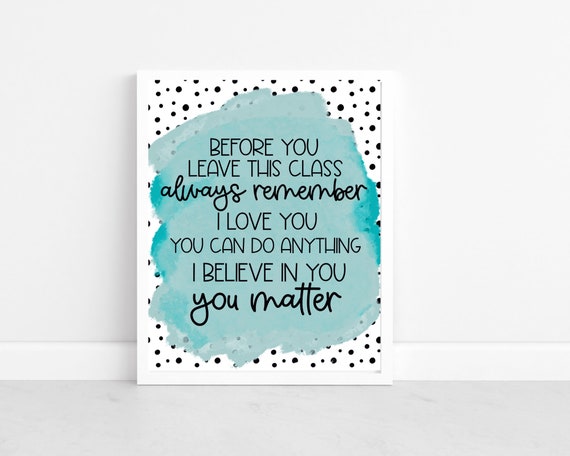 DIGITAL DOWNLOAD / Inspirational Classroom Print / 8x10 - Etsy