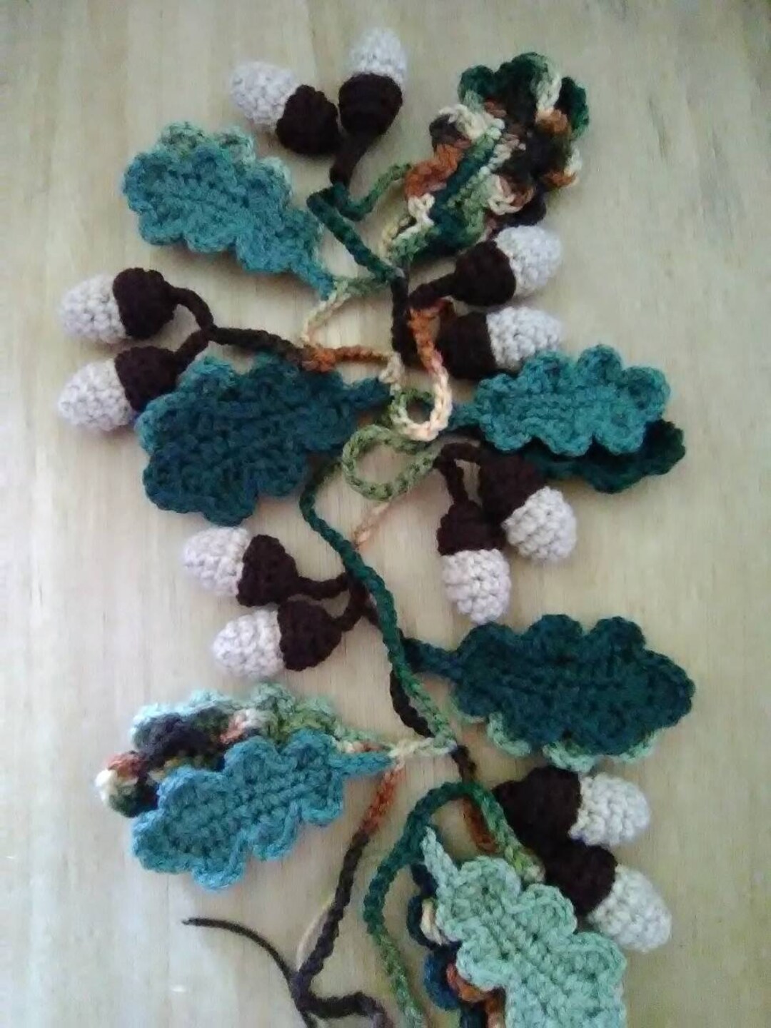 Fall Garland, Crochet Oak Leaf Garland, Crochet Oak Leaves, Crochet ...