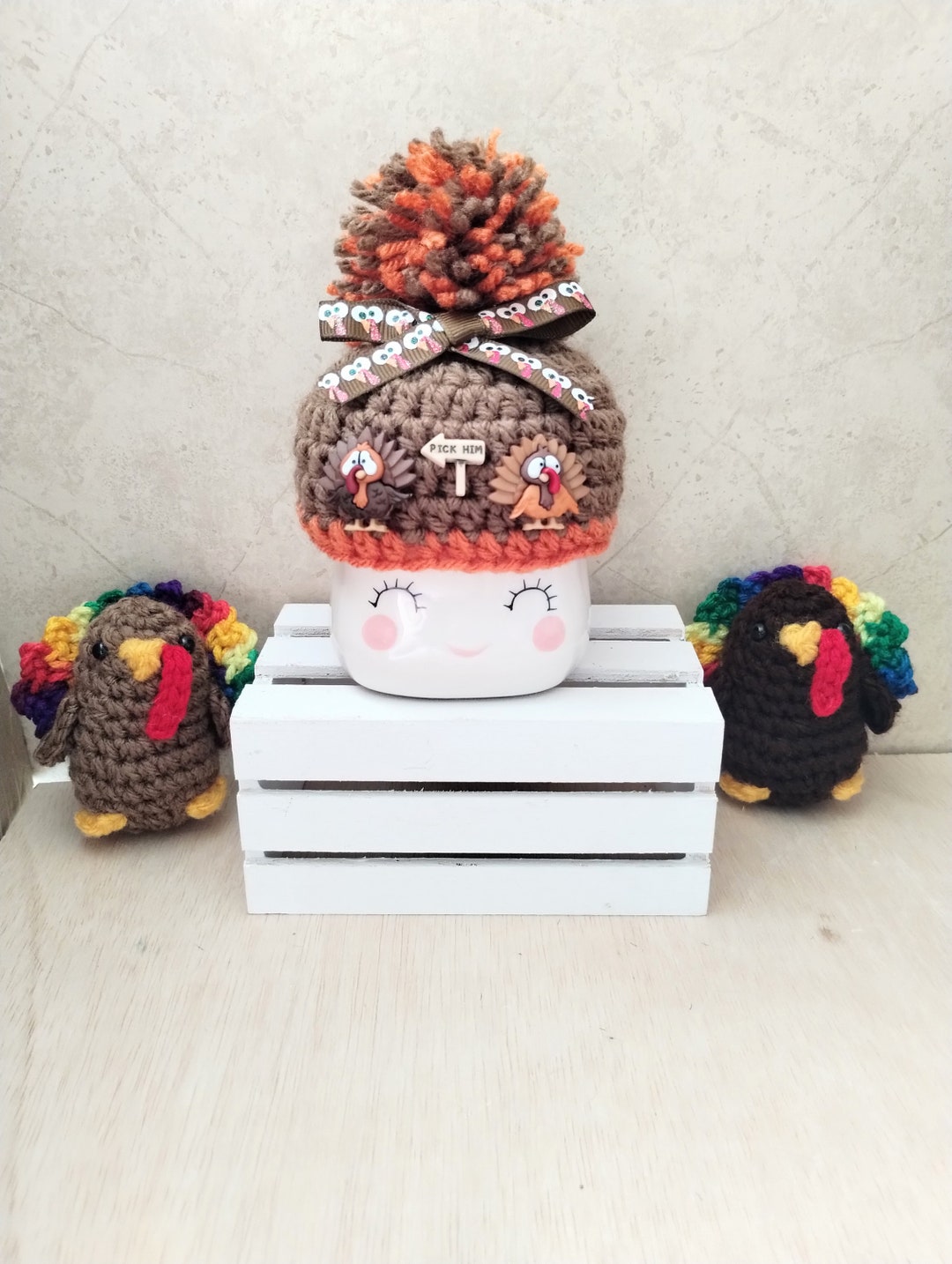 Crochet Thanksgiving Bowl Fillers, Turkey, Amigurumi Turkey, Turkey ...