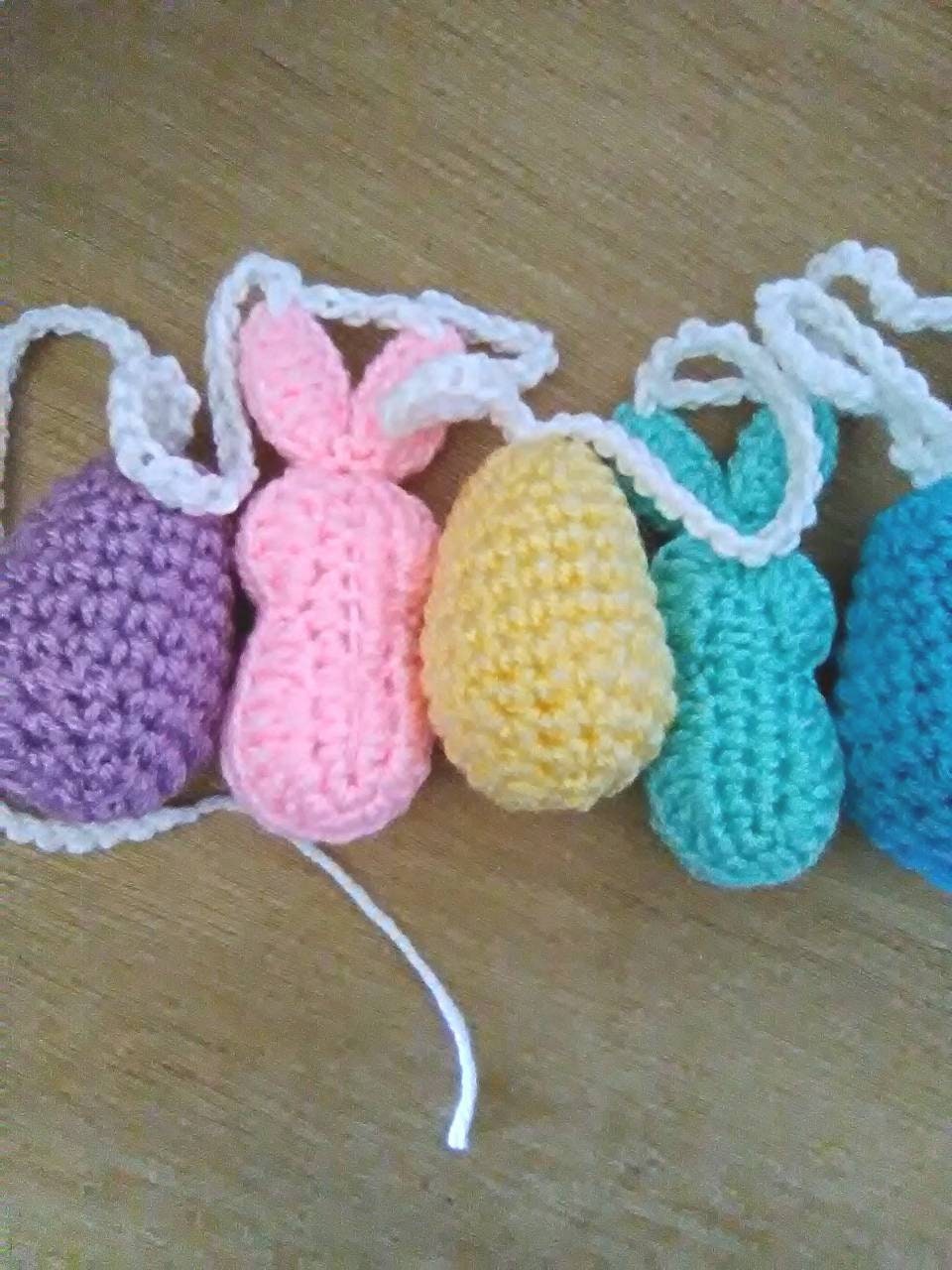 76 Crochet Easter Decor Rabbit Garland Easter Egg | Etsy