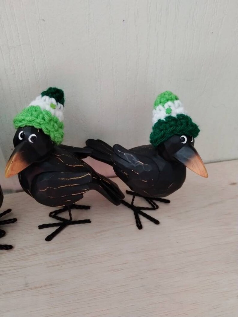 Crochet One (1) St Patrick's Day Crow Hat, Tier Tray Decor, Leprechaun ...