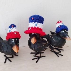 Crochet One (1) Fourth of July Crow Hat, Tier Tray Decor, Uncle Sam Hat ...