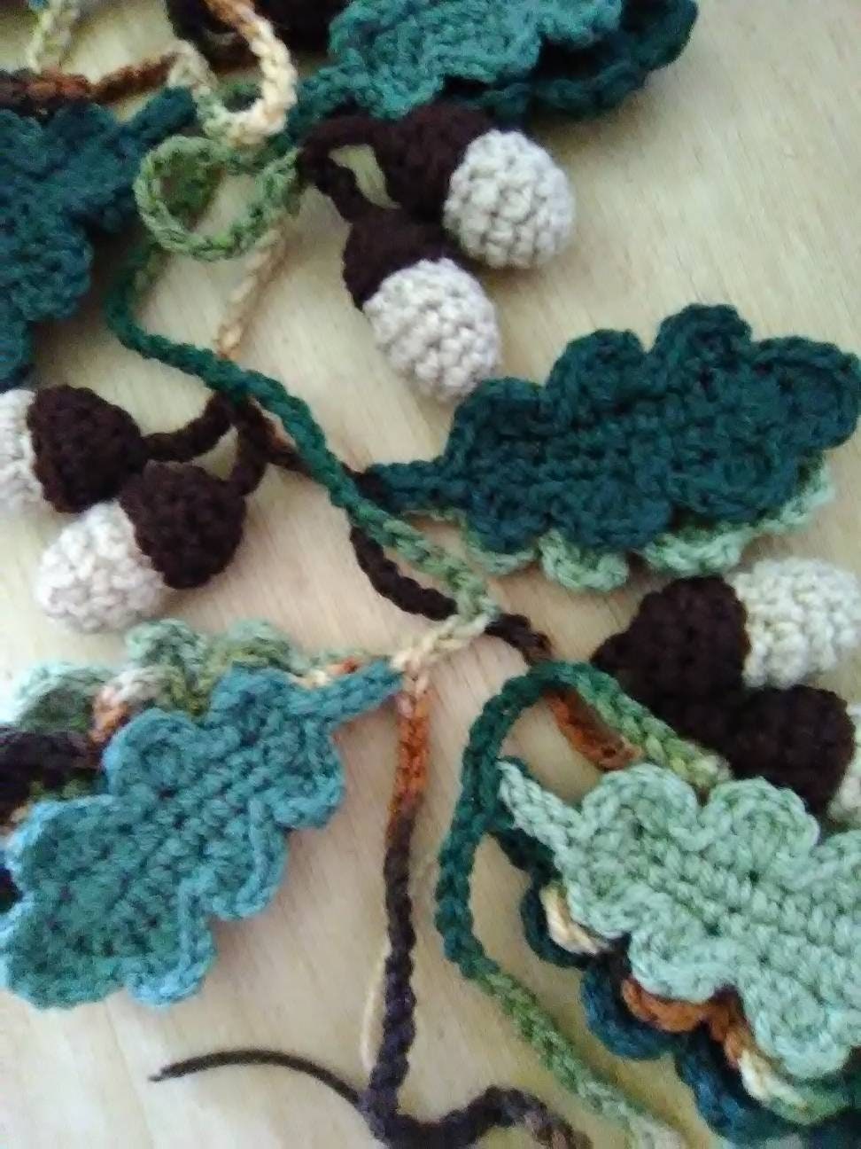 Fall Garland Crochet Oak Leaf Garland Crochet Oak Leaves | Etsy