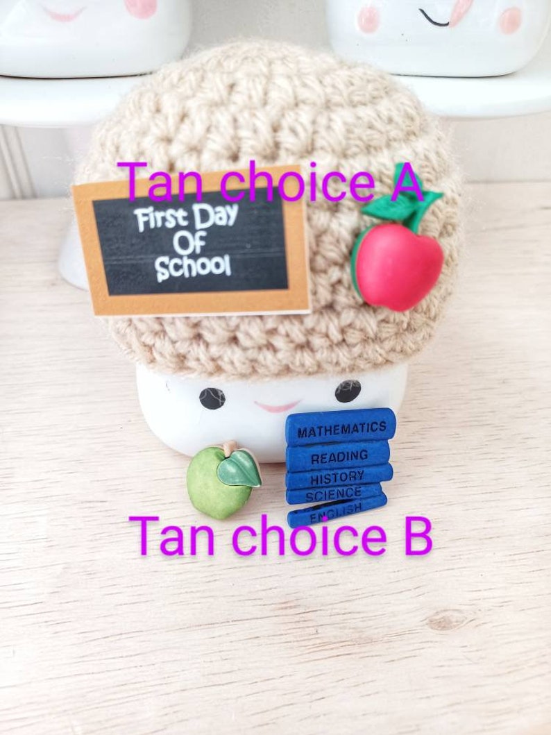 Crochet Back to School Marshmallow Mug Hats Mug Topper - Etsy