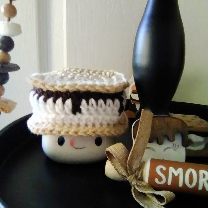 Crochet Smore Marshmallow Mug Hat Smore Tier Tray Decor - Etsy