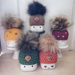 Crochet Fall Marshmallow Mug Hat, Turkey, Fall Leaves, Tiered Tray ...