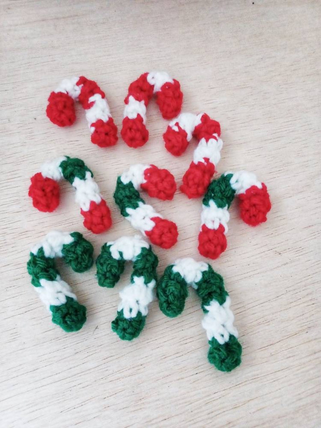 Crochet Micro Mini Candy Canes, Tier Tray Decor, Christmas, Candy Canes ...