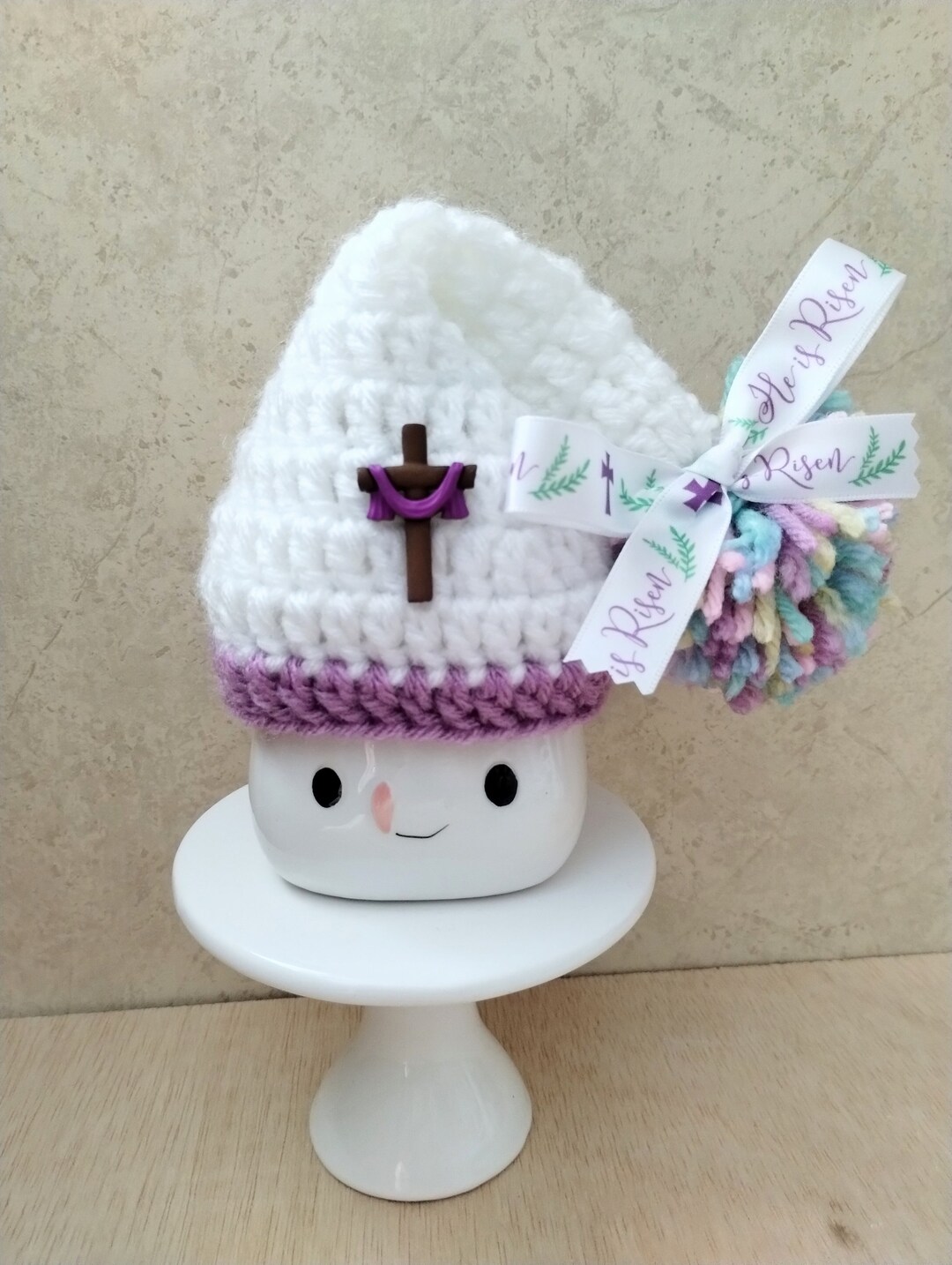 Crochet Easter Marshmallow Mug Hats, Tier Tray Decor, Easter Decor ...