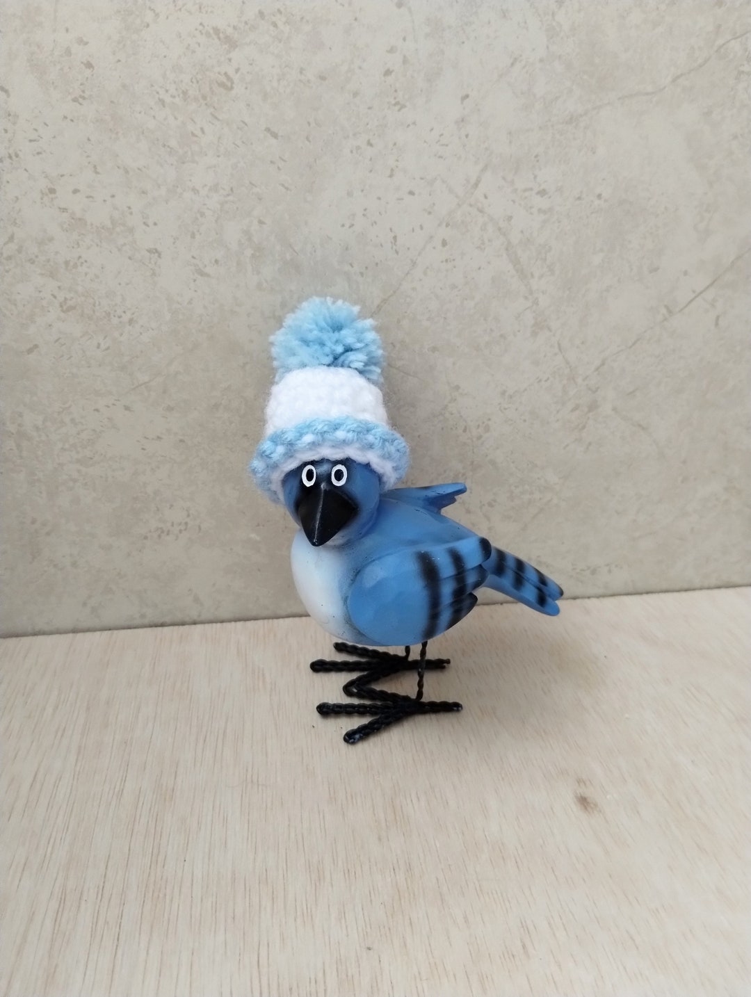 Crochet One (1) Winter Beanie Crow Hat, Tier Tray Decor, Fall Decor ...