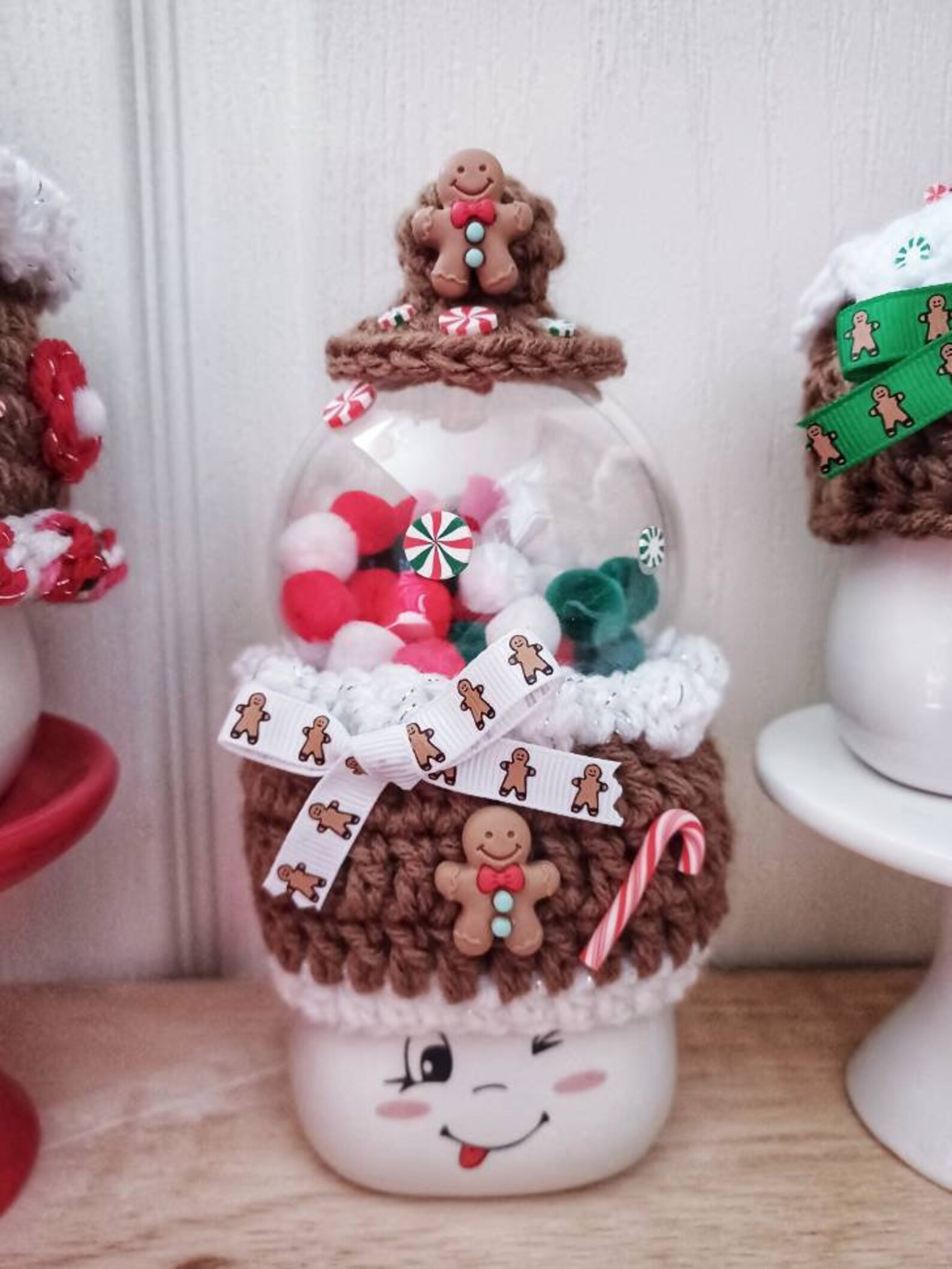 Crochet Gingerbread House Marshmallow Mug Hat, Christmas Decor ...