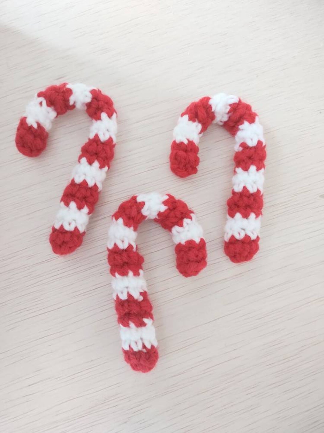 Crochet Mini Candy Cane Ornaments, Crochet Candy Canes, Christmas ...
