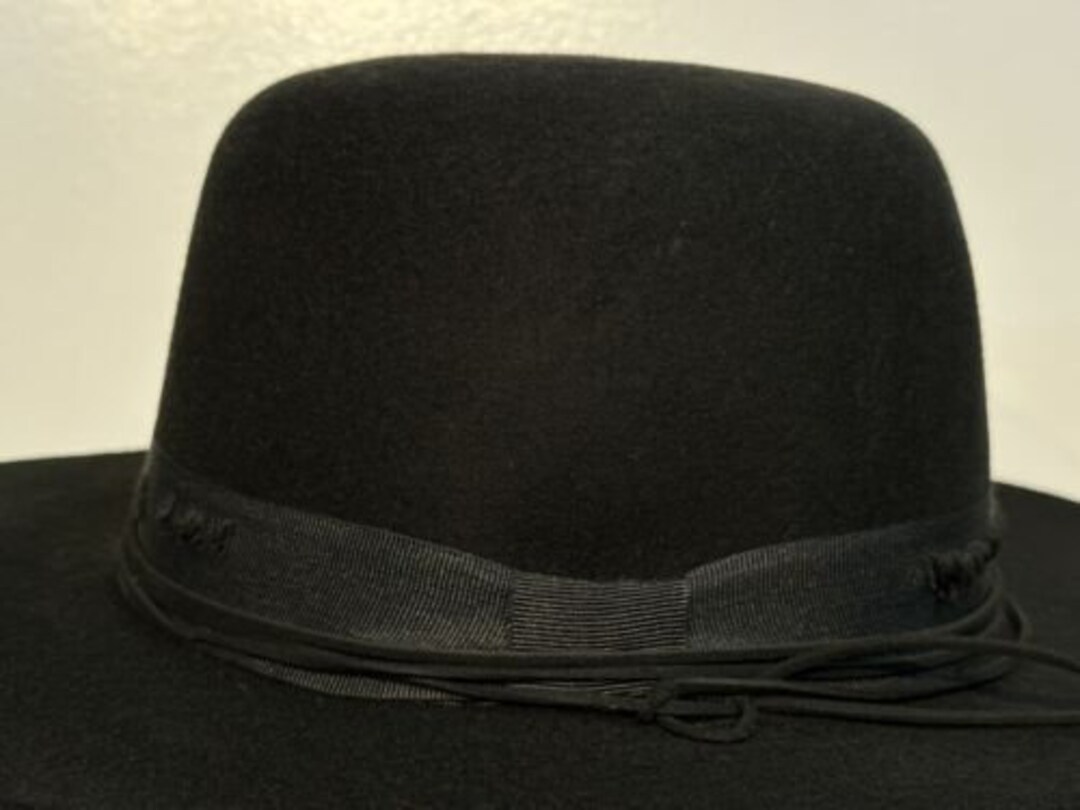 Goorin Bros Black Stiffened Felt Wide Brim Round Crown Fedora Hat M/L ...