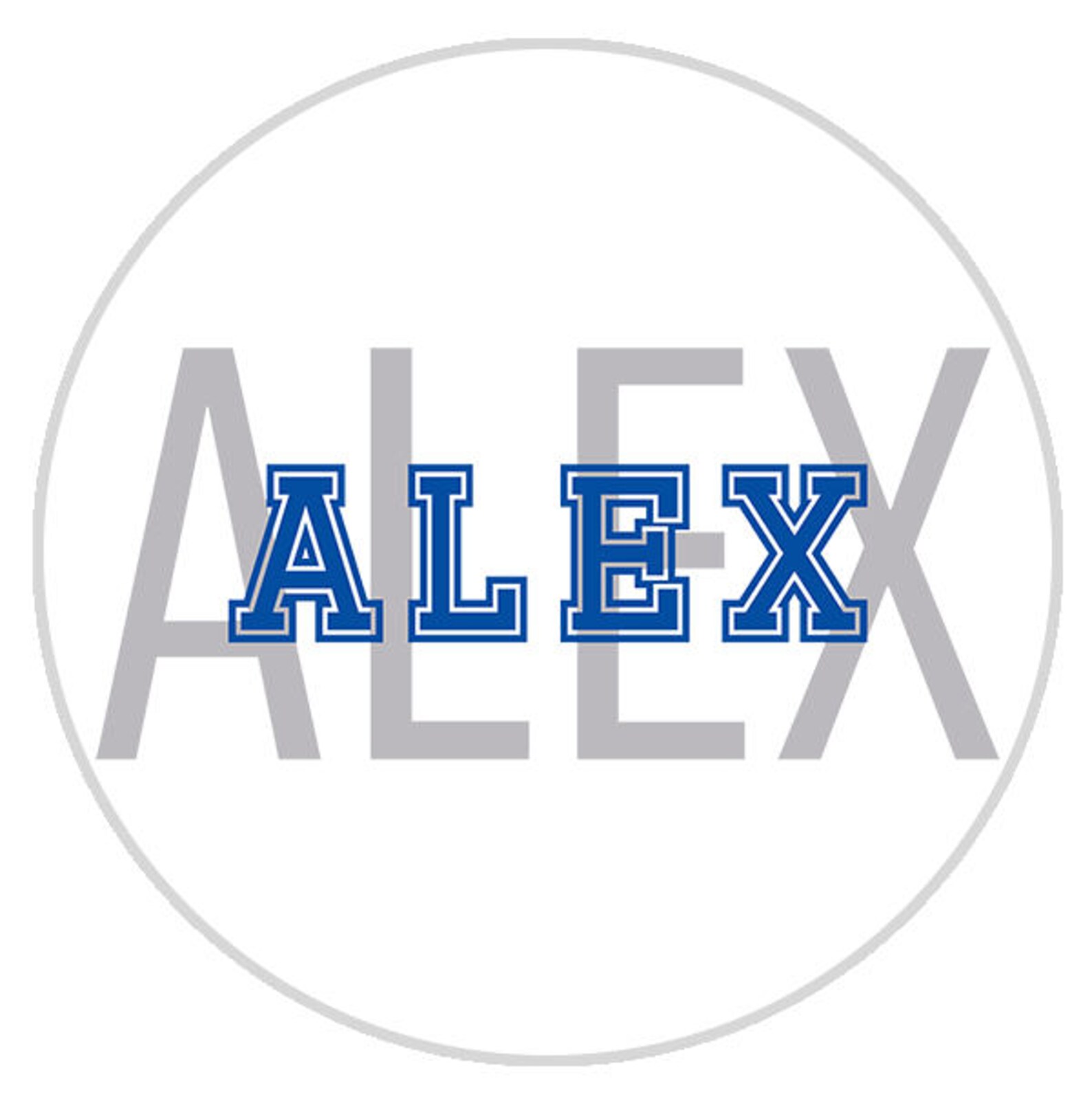 Custom Round Sticker alex Design - Etsy