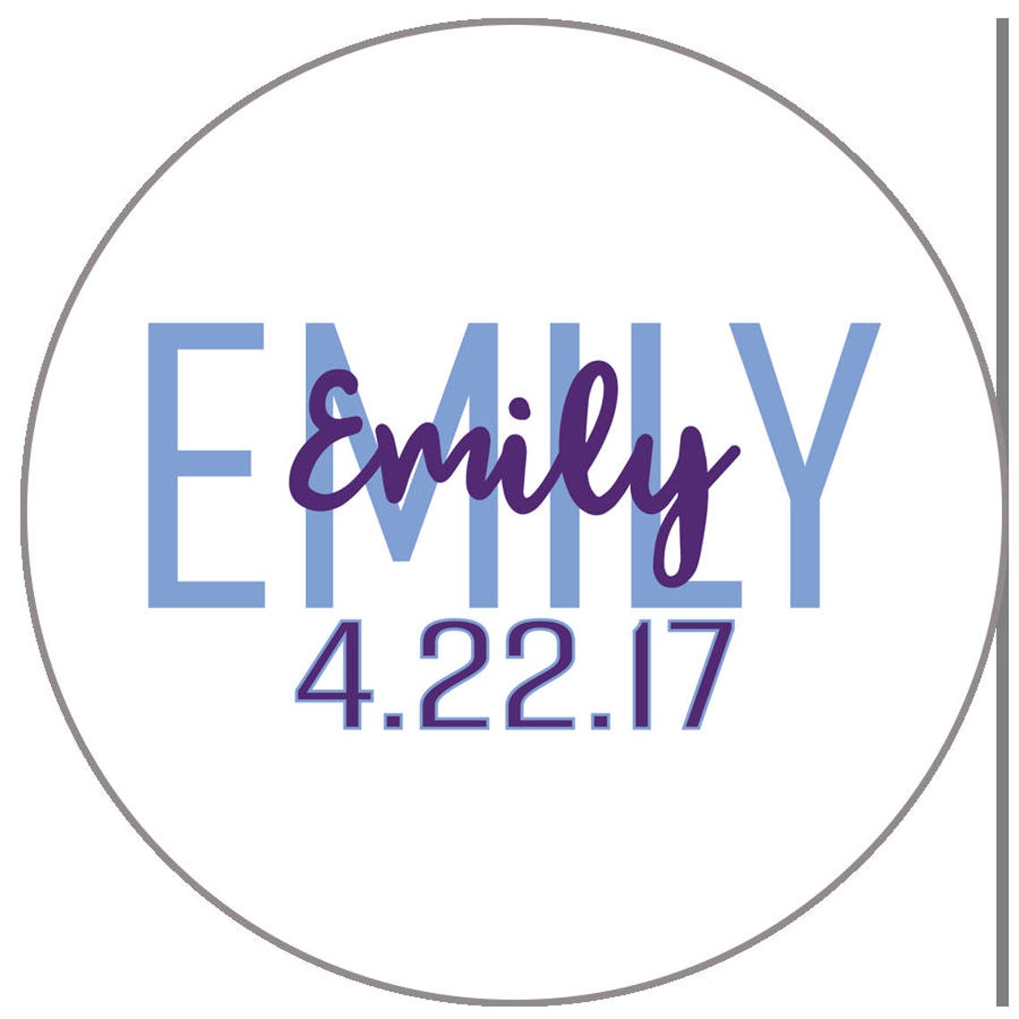 Custom Round Sticker emily Design - Etsy