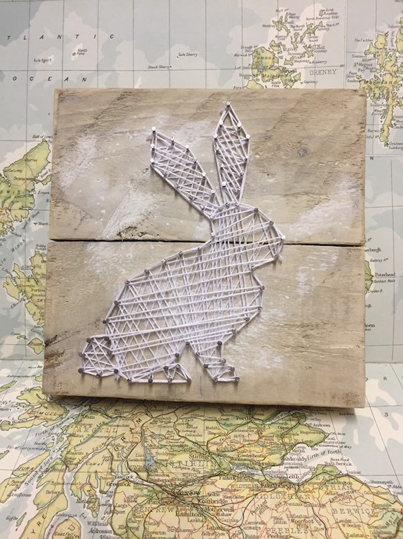 A String Art White Rabbit | Etsy