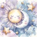 Cute Smiling Sun Moon and Stars Digital Art Print, BOHO Nursery Wall ...