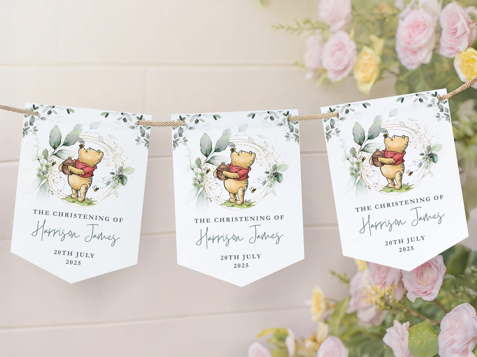Editable Bear Bunting Edit, Download and Print Printable Canva Template ...